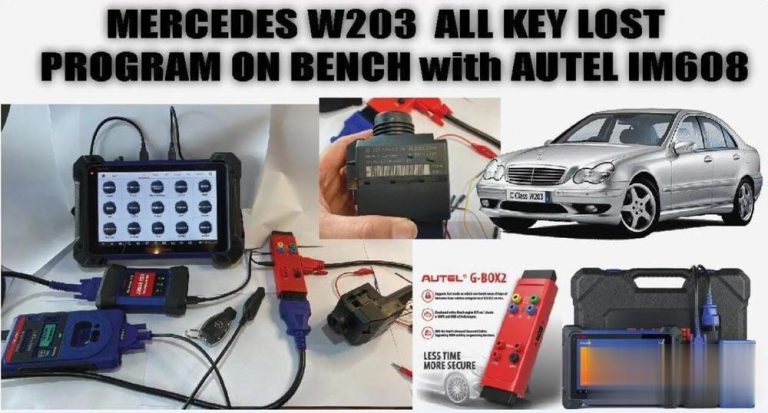 How to program Mercedes Benz W203 all keys lost on bench with Autel ...