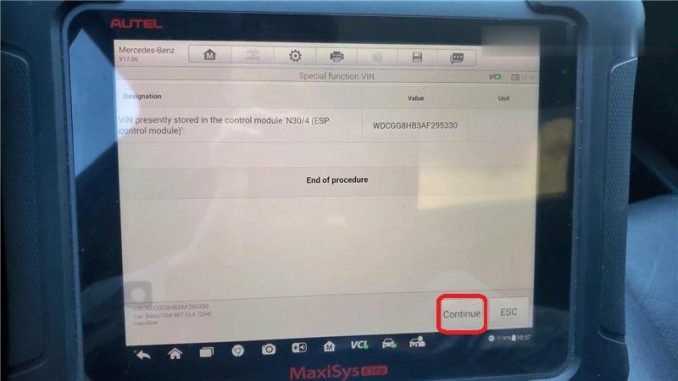 Autel MaxiSys Elite Program 2009 Mercedes GLK350 ESP VIN – OBDII.SHOP ...