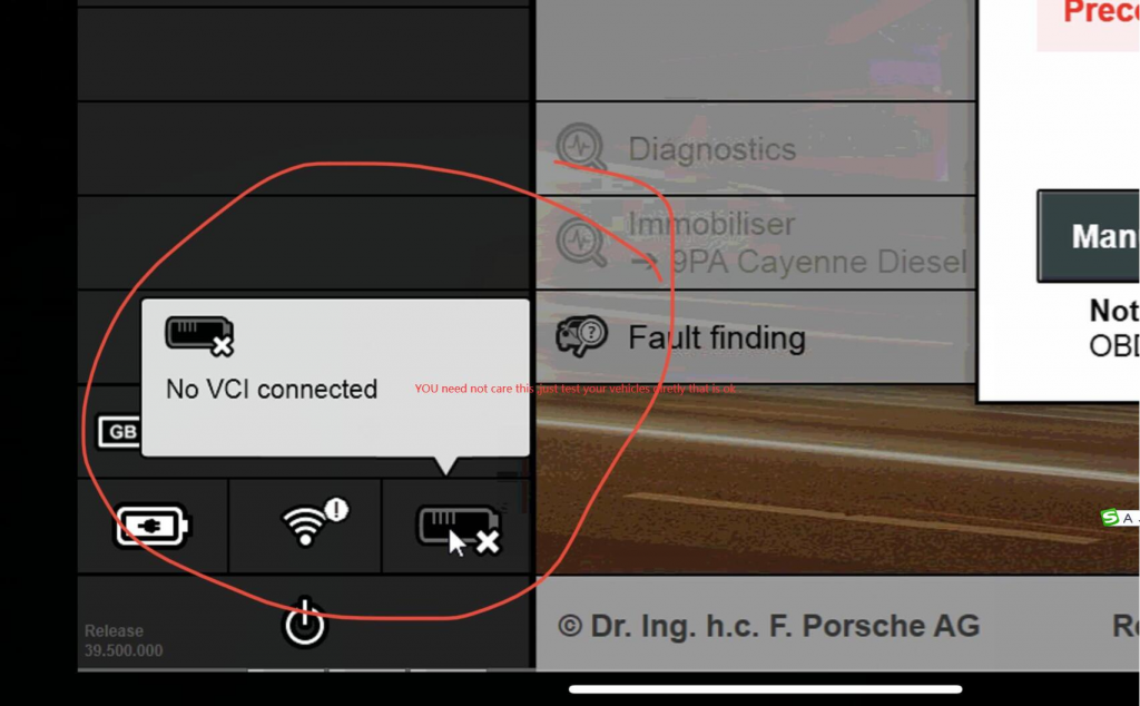 The problem about Porsche piwis ii and piwis iii the VCI could not be ...