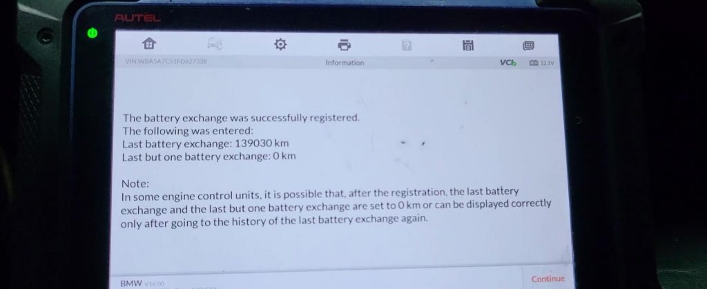 Register 2015 BMW 528i battery replacement procedure by Autel MaxiIM ...