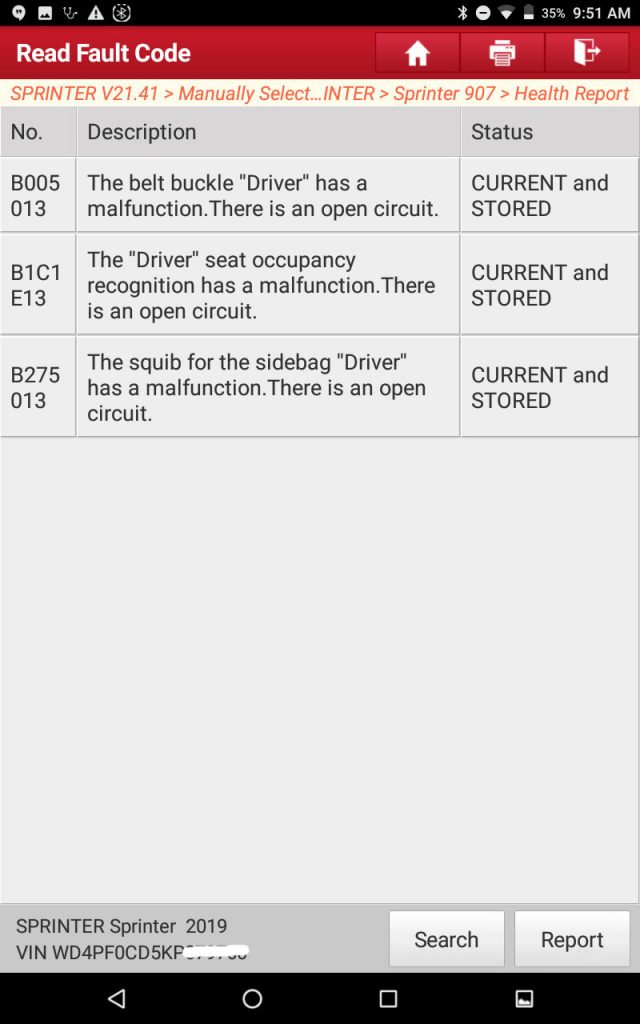 Launch X431 V+ clear those faults on Mercedes Sprinter 907 – OBDII.SHOP ...