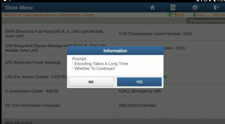 How to Perform EPS Coding for BMW 328i F34 Using Launch X431 PAD V ...