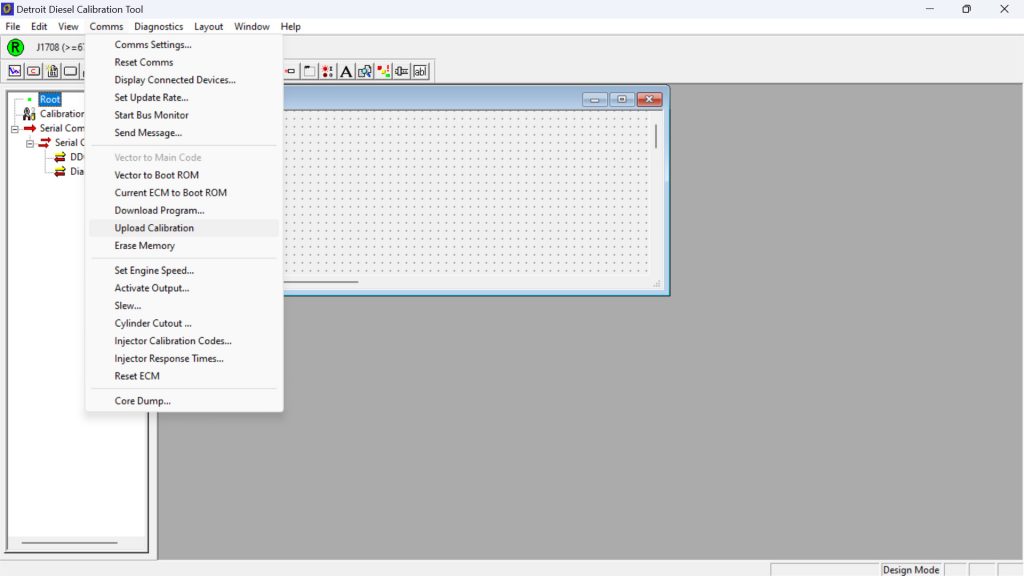 Uploading Calibration from the ECM using Detroit Diesel Calibration ...