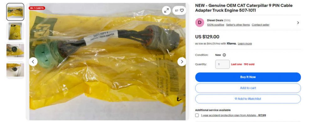 CAT Caterpillar 9 PIN Cable Adapter Truck Engine 507-1011 – OBDII.SHOP ...