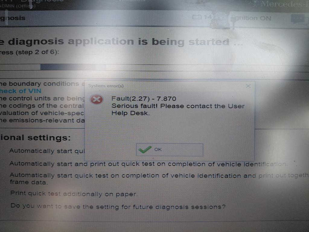 MB Star Mercedes BENZ C6 Xentry System error(s) Fault（2.27）-7.870 ...